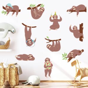 mefoss large sloth wall decal kids wall stickers peel and stick nursery kids baby room playroom wall decor