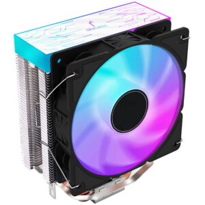 dracaena rgb cpu air cooler, 120mm pwg cpu fan,4 heat pipes, rgb cpu air cooling for intel lga 1700/115x/1200, amd am4/am5