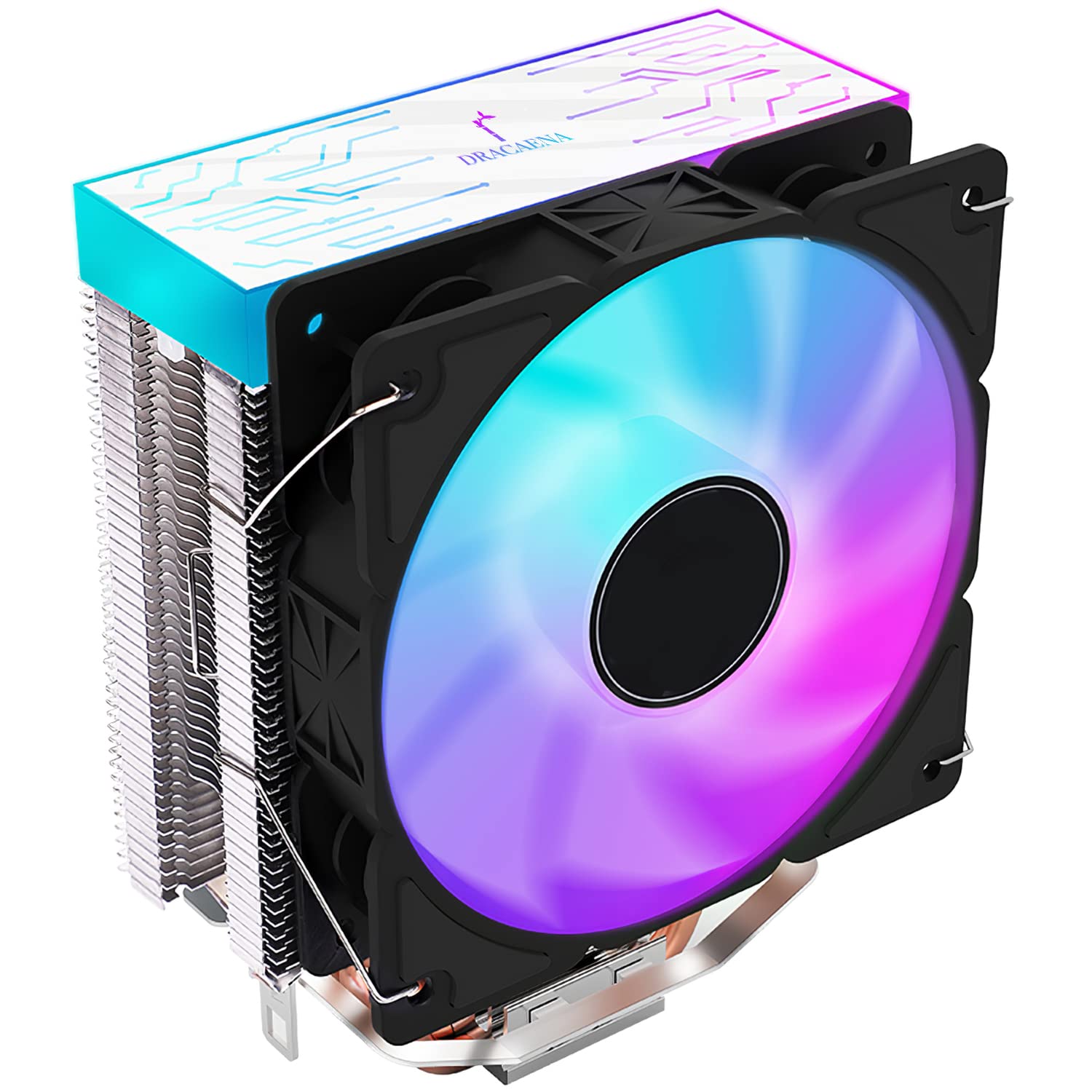 Dracaena RGB CPU Air Cooler, 120mm PWG CPU Fan,4 Heat Pipes, RGB CPU Air Cooling for Intel LGA 1700/115X/1200, AMD AM4/AM5