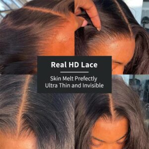 Jessica Hair Ear To Ear 13x4 HD Lace Frontal Closure Brazilian Straight Human Hair Frontal 150% Density Brazilian Virgin Straight Hair Frontal Closures Natural Black Color(14 Inch)