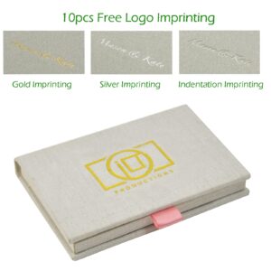 Custom Linen Flash Drive case with Personalized Logo for Wedding Photographer Client Gift, Wedding Photography Packaging (No Logo Imprint)