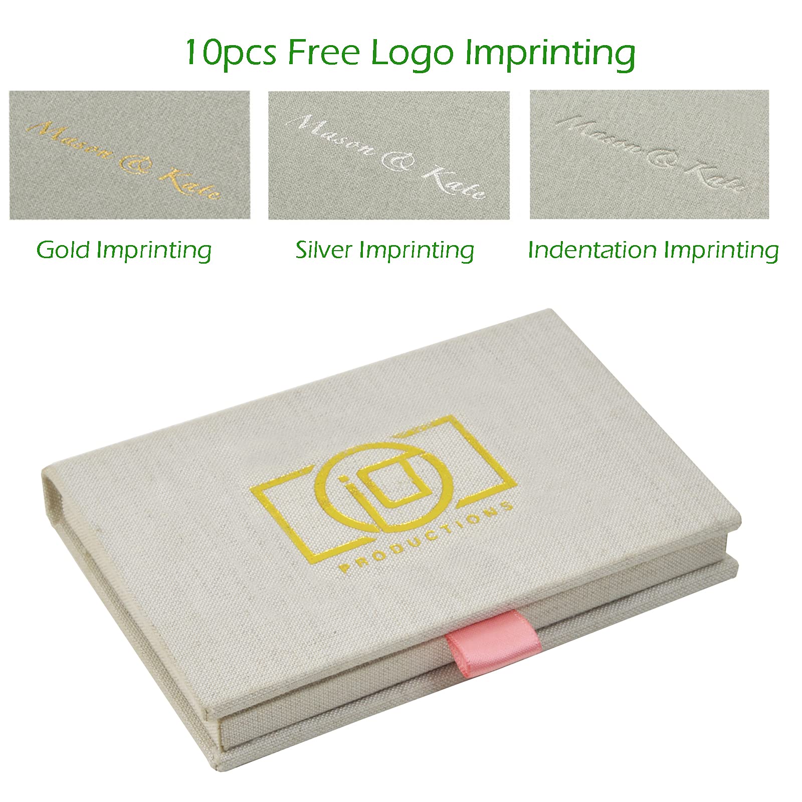 Custom Linen Flash Drive case with Personalized Logo for Wedding Photographer Client Gift, Wedding Photography Packaging (No Logo Imprint)