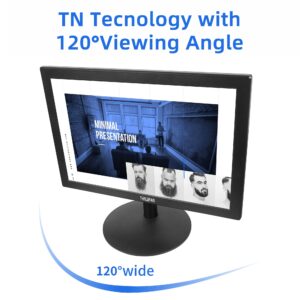 Thinlerain 15 inch PC Monitor 16:9 LED HDMI Monitor 1440×900, 60 Hz Refresh Rate, 5Ms Response Time, VGA, HDMI, TN Panel, Built-in Speakers