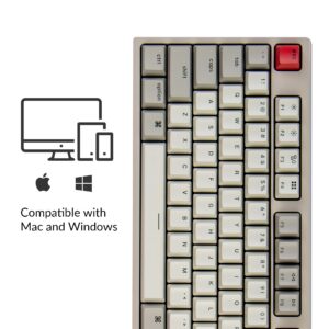 Keychron C1 Hot-swappable Wired Mechanical Keyboard for Mac Layout, Keychron Mechanical Red Switch/USB Type-C Cable/Double-Shot ABS Keycaps Tenkeyless 87 Keys Computer Keyboard for Windows PC