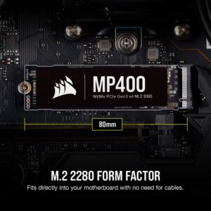 Corsair MP400 4TB M.2 NVMe PCIe x4 Gen3 SSD (Sequential Read Speeds of up to 3,480 MB/s, Write Speeds of up to 3,000 MB/s, High-Density 3D QLC NAND) Black