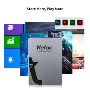 Netac 2TB Internal SSD Up to 550MB/s SATA III 6Gb/s 2.5" Internal Solid State Drive 3D NAND Easy to Install for Laptop Computer Upgrade Speed Game