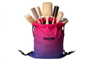 combffle salon hair brushes hairbrush set for women men kids baby hairstyle hairbrushes 7 in 1 w a carrying bag, 2 paddle brush for detangling thick hair, 3 hair brush for styling w soft bristle,