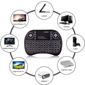 SGH (Updated) 2.4GHz Mini Wireless Keyboard with Touchpad Backlit,QWERTY Handheld Keyboard Combo and Mouse for Android TV Box /Smart TV/PC/Fire/Windows Black