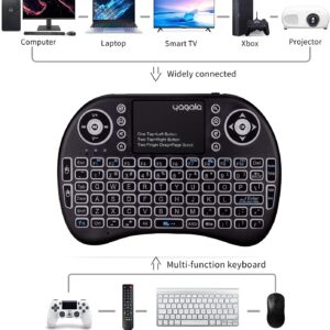 SGH (Updated) 2.4GHz Mini Wireless Keyboard with Touchpad Backlit,QWERTY Handheld Keyboard Combo and Mouse for Android TV Box /Smart TV/PC/Fire/Windows Black