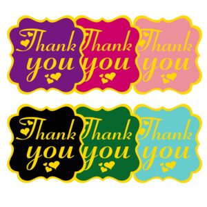 opg gold foil thank you stickers, ,2" round stickers for gift, wedding，birthday,180pcs thank you labels stickers (fancy frame)