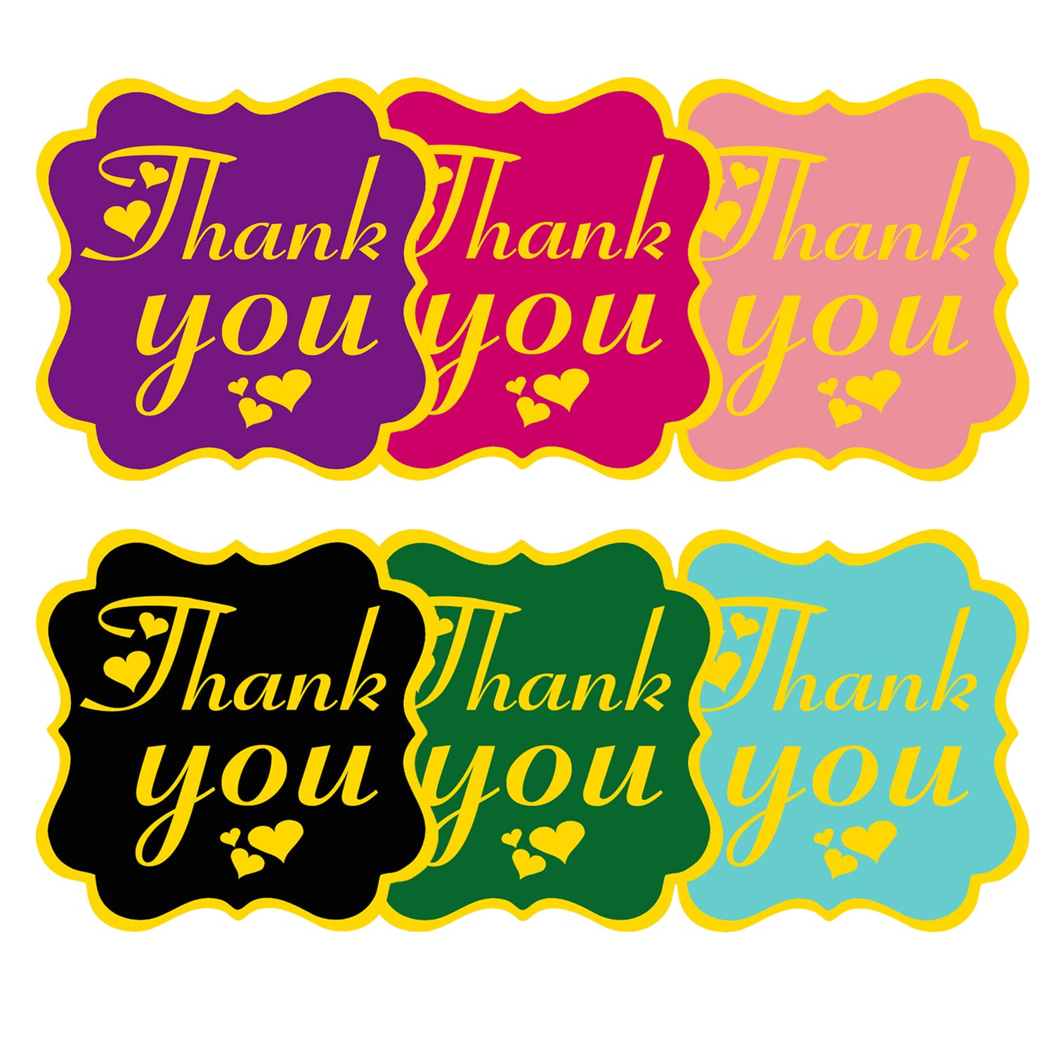 OPG Gold Foil Thank You Stickers, ,2" Round Stickers for Gift, Wedding，Birthday,180pcs Thank You Labels Stickers (Fancy Frame)