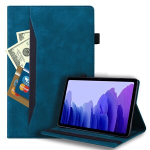 case for samsung galaxy tab s8 plus 12.4 inch/tab s8+/tab s7 fe, galaxy tab s7+/s7 plus(sm-t970/t976) folio case shell auto wake/sleep pu leather business wallet cover with card holder,peacock blue