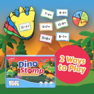 Dino Stomp Addition and Subtraction Games I Math Games for Kindergarten I Math Toys for Kids 5-7 I Addition and Subtraction Flashcards I Addition Games I Educational Kids Games