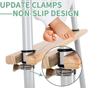 White High Chair Footrest Compatible with IKEA Antilop - 100% Non-Slip Adjustable Natural Wooden Foot Rest Compatible with Antilope Highchair Accessories Baby (1 Pack)