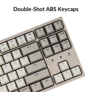 Keychron C1 Hot-swappable Wired Mechanical Keyboard for Mac Layout, Keychron Mechanical Red Switch/USB Type-C Cable/Double-Shot ABS Keycaps Tenkeyless 87 Keys Computer Keyboard for Windows PC