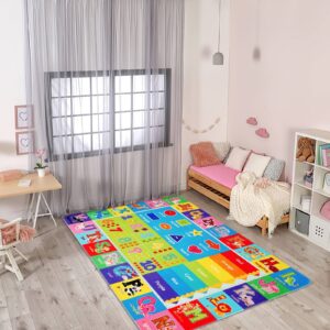 Kentaly Baby Play Mat Kids Rug for Floor, Playmat for Kids Toddlers Infant, Extra Large Thick Playtime Collection ABC, Numbers, Animals Educational Area Rugs for Playroom (59 x 39.4 Inch)