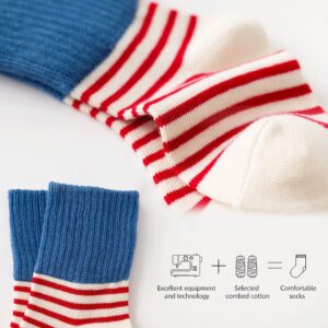 TwKueor 5 Pairs Cotton Ankle Socks for Toddlers and Little Kids, Soft Warm Cozy Socks for Unisex Infant, Gift for Boys and Girls Age 0-8 years (M)