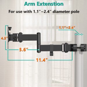 WALI Single Monitor Arm Mount, Fully Adjustable 2 Tier with 75mm and 100mm Universal Plate (011ARM), Black