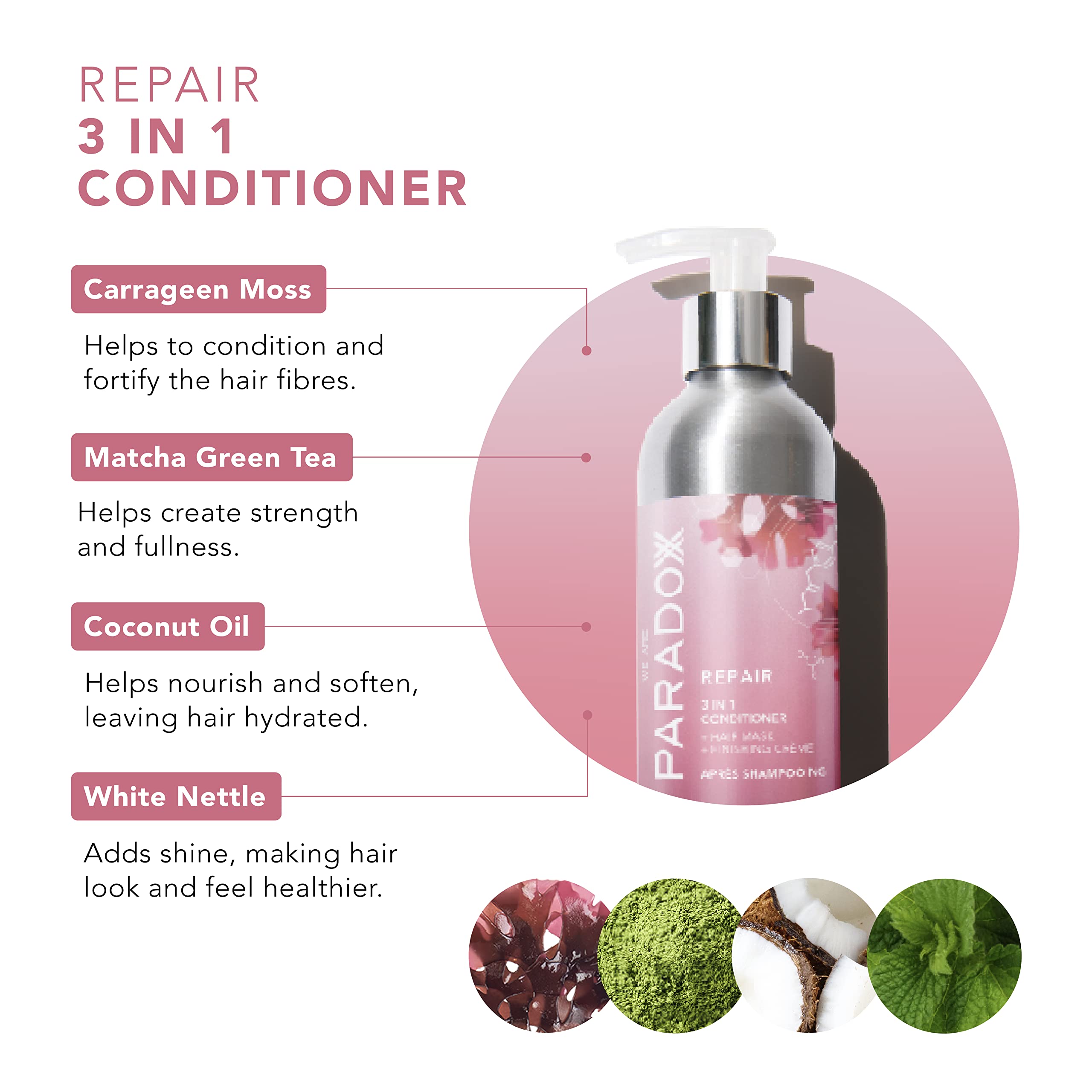 WE ARE PARADOXX Repair 3-in-1 Vegan Conditioner - Leave In Conditioner - Moisturizing Conditioner - Sulfate Free Conditioner - Hair Repair Treatment for Damaged Hair - 250 ml