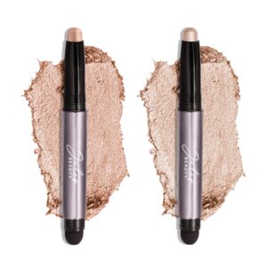 julep eyeshadow 101 crème to powder waterproof eyeshadow stick duo, champagne shimmer and pearl shimmer