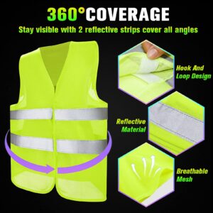 Coume 20 Pieces Safety Vests Bulk High Visibility Reflective Vests Mesh Construction Working Vests with 2 Reflective Strips