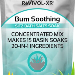 Sitz Bath for Hemorrhoids Relief 20-in-1 Mix Epsom Salts+ Essential Oils, Makes 15 Soaks for Soothing Toilet Seat Basin Use. Quality USP Ingredients, Made in USA.