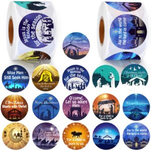 800pcs christmas religious stickers nativity stickers jesus christian faith roll sticker labels for xmas cards envelope favor