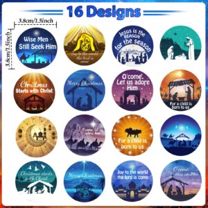 800Pcs Christmas Religious Stickers Nativity Stickers Jesus Christian Faith Roll Sticker Labels for Xmas Cards Envelope Favor