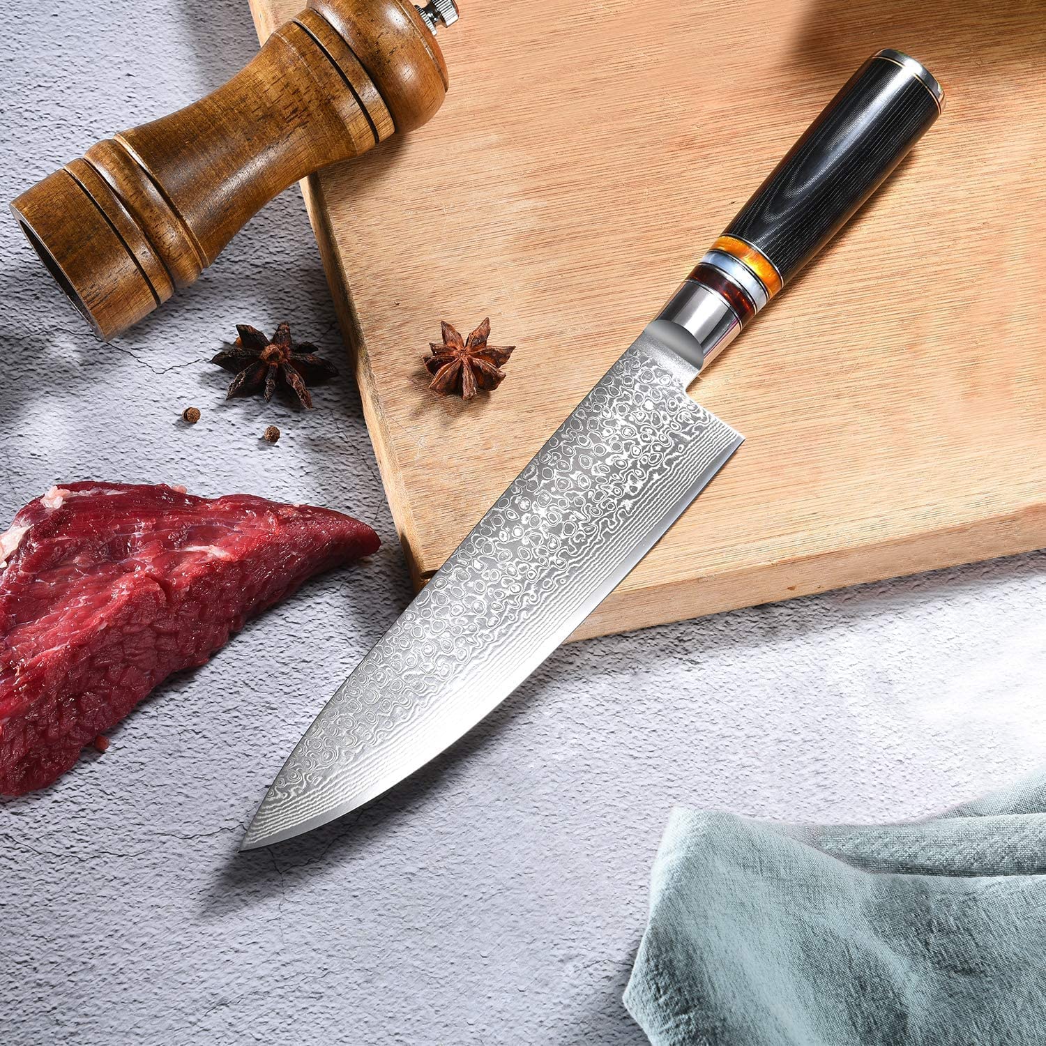 Chef's knives Damascus Steel Chef Knife Cuchillos de Chef Professional