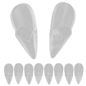 halloween fake fangs, easy to wear teeth reusable lifelike resin 10pcs transparent for werewolves for halloween parties(19mm)