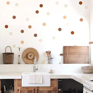 funlife boho wall decals peel and stick, self adhesive small muted polka dots wall stickers, pvc pastel circles wall art stickers for kids room bedroom playroom nursery room stickers, 2.16" x 2.16"