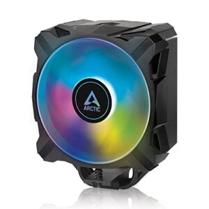 arctic freezer i35 a-rgb - single tower cpu cooler with a-rgb, intel specific, pressure optimized 120 mm p-fan, 200–1700 rpm, 4 heat pipes, incl. mx-5 thermal paste - black