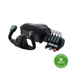 turtle beach velocityone flight universal control system - xbox series x & xbox series s, xbox one & windows 10 & 11 pcs with yoke handle, throttle quadrant, trim wheel & rudder controls