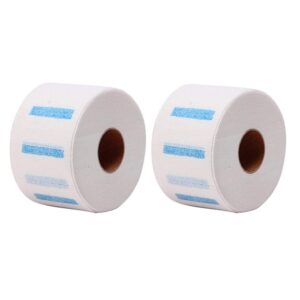 quupy 2 roll disposable barber paper neck strips hairdressing collar stretchy neck covering paper towel for hairdressers and barbers or household use