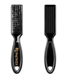 ROMONIX Barber Blade Cleaning Brush Hair Clipper Brush Nail Brush Tool for Cleaning Clipper (Black)