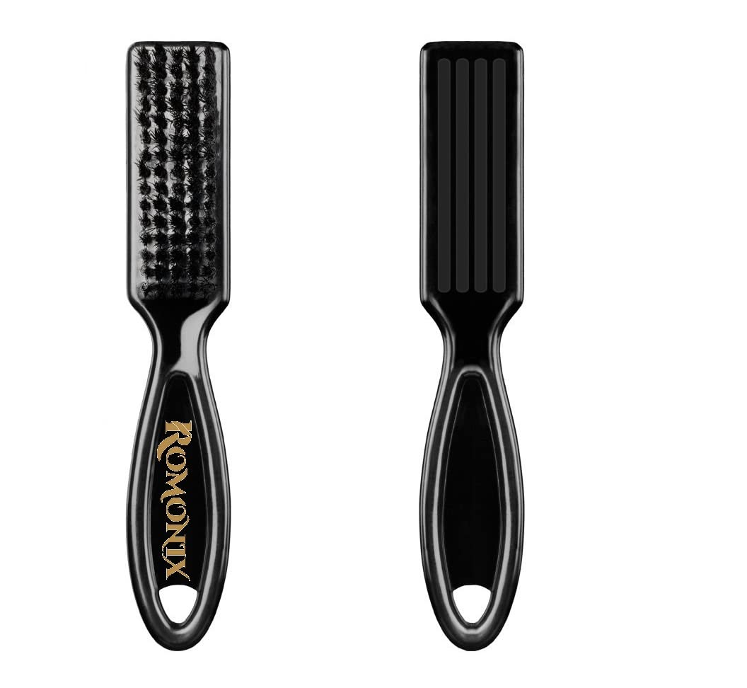 ROMONIX Barber Blade Cleaning Brush Hair Clipper Brush Nail Brush Tool for Cleaning Clipper (Black)