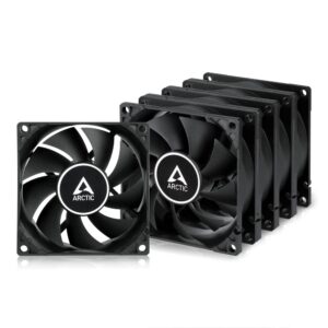 arctic f8 (5 pack) - 80 mm standard case fan, quiet motor, computer, push- or pull configuration, fan speed: 2000 rpm - black