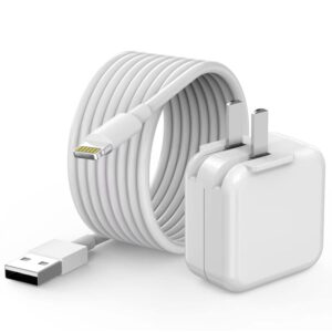 ipad charger, [ apple mfi certified ] 10ft long ipad chargers lightning cord cable fast charging usb wall charger block foldable plug for ipad 7/8/ 9 generation, ipad air, ipad mini, ipad pro, iphone