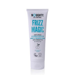 noughty 97% natural frizz magic conditioner, anti frizz cleanser for frizzy and curly hair to smooth and shine with marula oil and daikon, sulphate free vegan haircare 250ml