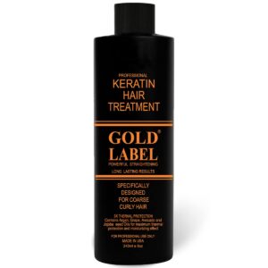 gold keratin treatment blowout brazilian hair super enhanced winning formula all types & colors incl blondes, bleached, coarse, curly, black african, dominican (8oz)