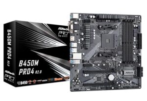 asrock b450m pro4 r2.0 socket am4/ amd b450/ ddr4/ sata3&usb3.2/ m.2/ micro atx motherboard