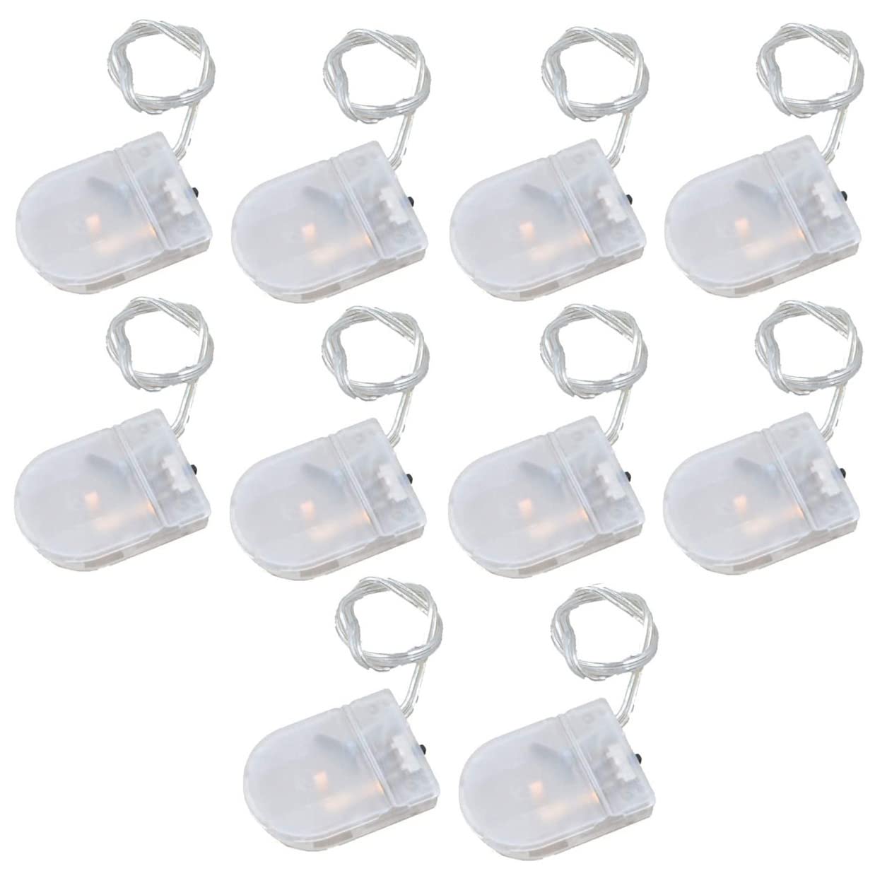 LampVPath (Pack of 10 cr2032 Battery Holder Coin Cell Holder, CR2032 Battery Holder with Switch, 1 x 3V CR2032 Button Coin Cell Battery Holder with Leads On Off Switch - Clear