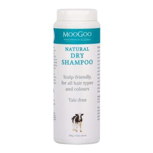 moogoo dry shampoo powder – natural, talc-free, non-aerosol hair refresher & volumiser for all hair types & colours, scalp-friendly formula, 100g / 3.5 oz.