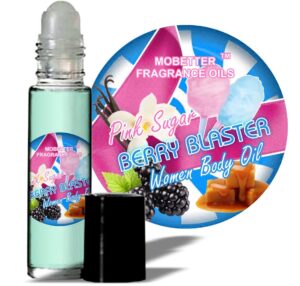 mobetter fragrance oils pink sugar berry blaster women perfume body oil 1/3 oz roll on glass bottle