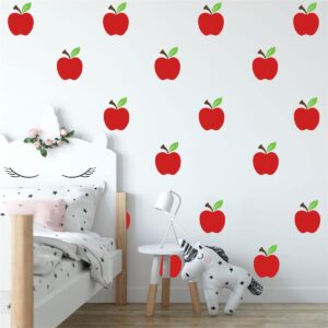 red apples wall stickers for kids room,boys girls bedroom decoration wall decals baby nursery mural bk022 (red)