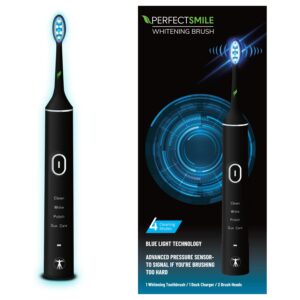 CRI Naturals Perfect Smile Whitening Electric Toothbrush, Gets Teeth 3 Shades Whiter in 7 Days, Clinically Tested & Dentist Approved, LED Technology with 4 Brushing Modes