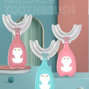 CUKEYOUZ U Shaped Kids Toothbrushes Toddler U Shaped Toothbrush 360° Kids U-Shaped Toothbrush Full Mouth Toothbrush Silicone Brush Head for Age 2-6 & 6-12