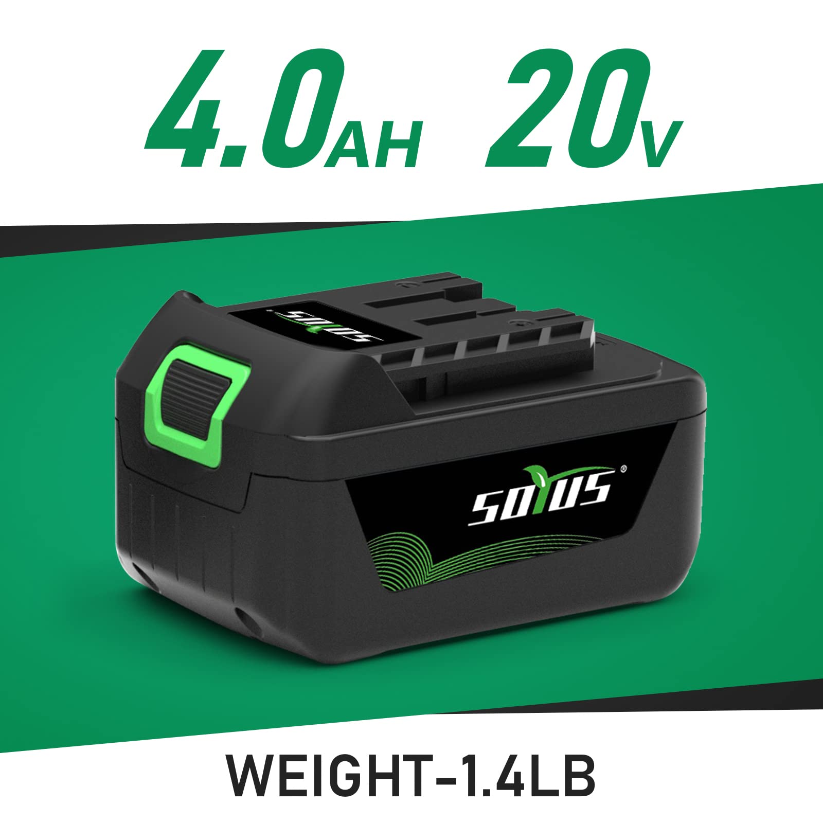 SOYUS 20V 4.0Ah Battery Pack, Rechargeable Battery (Not Suitable for Snow Shovels)