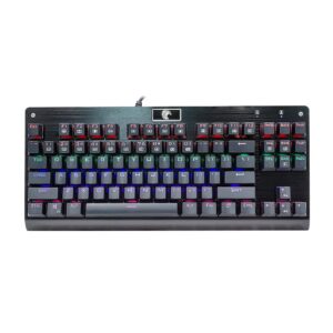 granvela e-yooso z-77 mechanical keyboard | aluminium panel | tactile clicky blue switches | rainbow led backlit | n-key rollover | 87-key tenkeyless | hot swappable -black