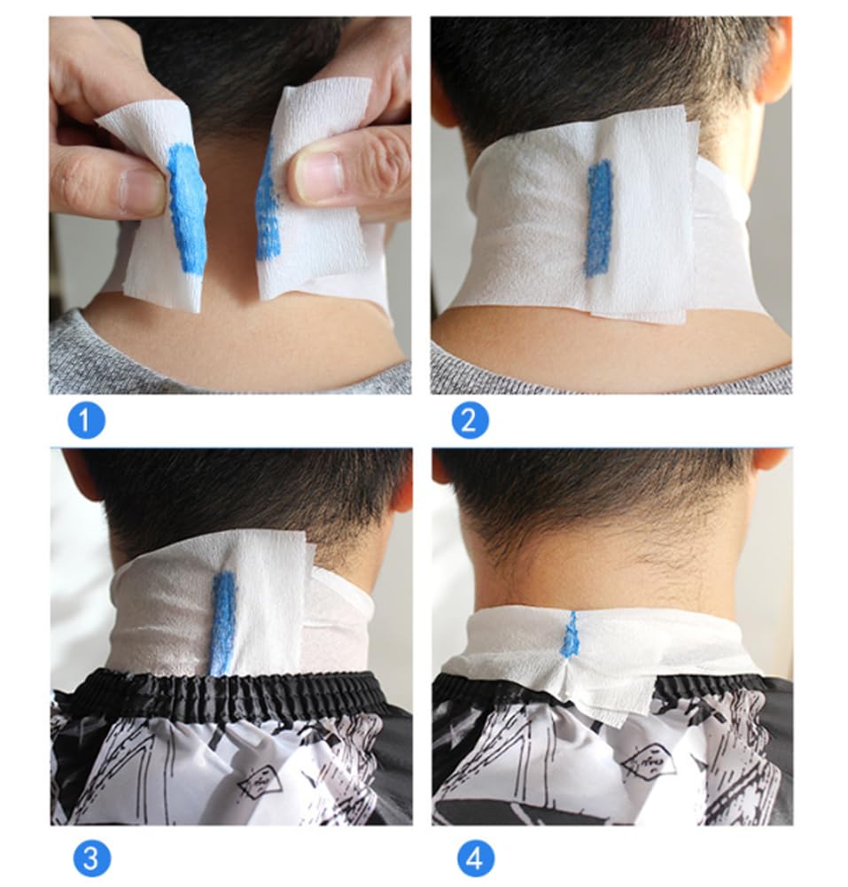 QUUPY 2 Roll Disposable Barber Paper Neck Strips Hairdressing Collar Stretchy Neck Covering Paper Towel for Hairdressers and Barbers or Household Use